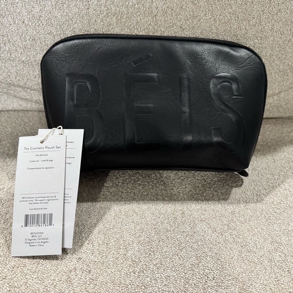 BEIS | Bags | Bis Cosmetic Pouch Set In Black Nwt | Poshmark